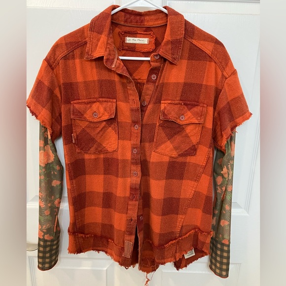 Free People | Tops | We The Free Flower Fields Twofer Plaid Shirt ...